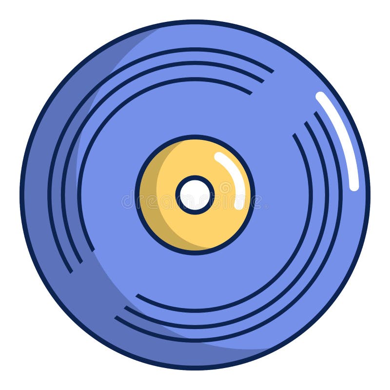 Vinyl Record Icon, Cartoon Style Stock Vector - Illustration of audio ...