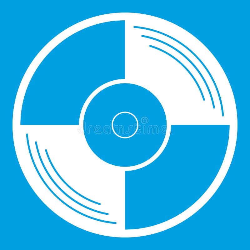 Vinyl record icon white stock vector. Illustration of entertainment ...