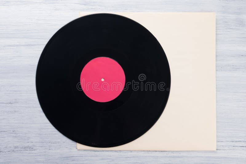 Vinyl Record Lies on Old Wrapping Paper Stock Image - Image of ...