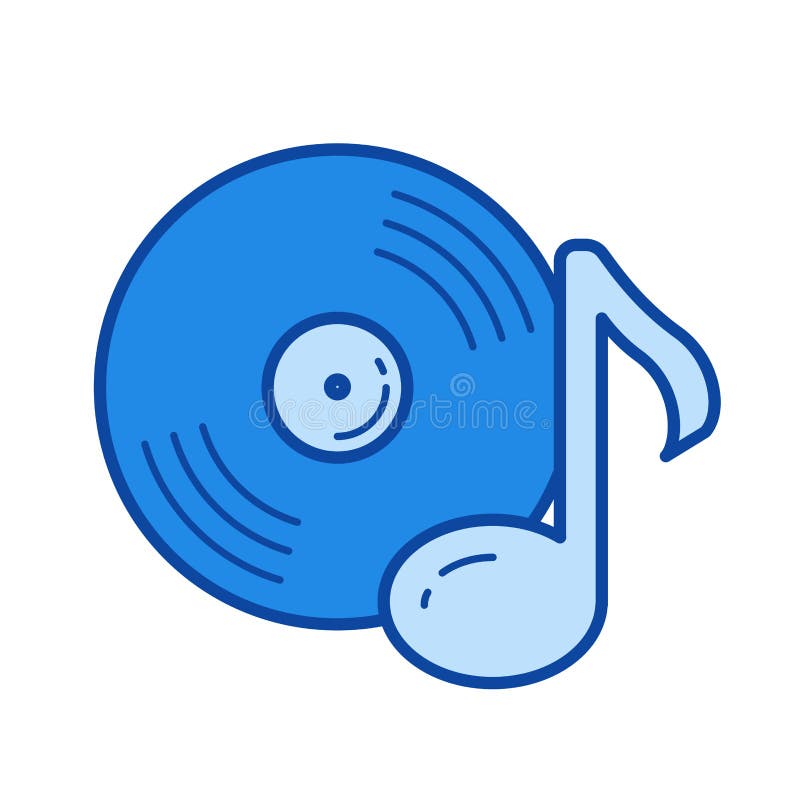 Vinyl record line icon. stock vector. Illustration of minimal - 100292152