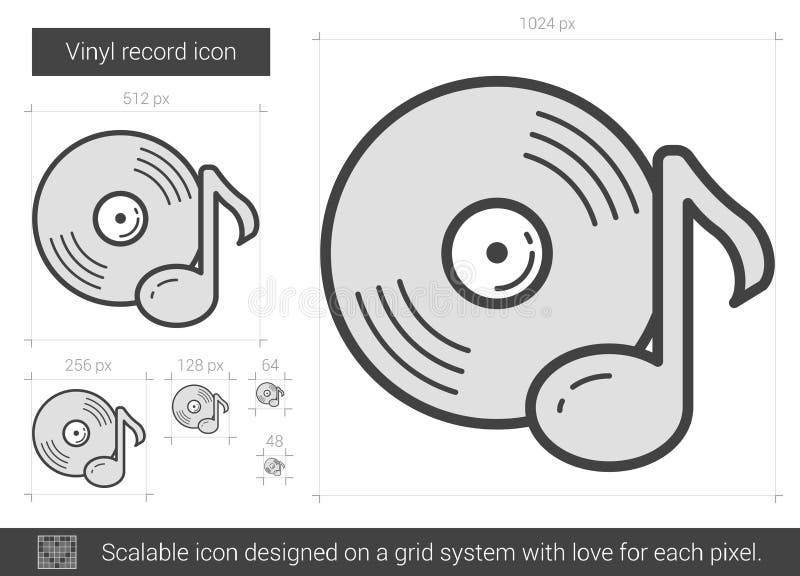 Vinyl record line icon. stock vector. Illustration of drawing - 83302022