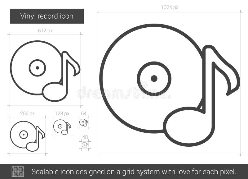 Vinyl Record Player Line Icon. Stock Vector - Illustration of musical ...