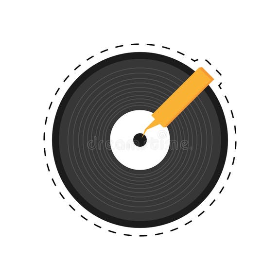 Vinyl Record Lp Dotted Line Stock Illustration - Illustration of ...