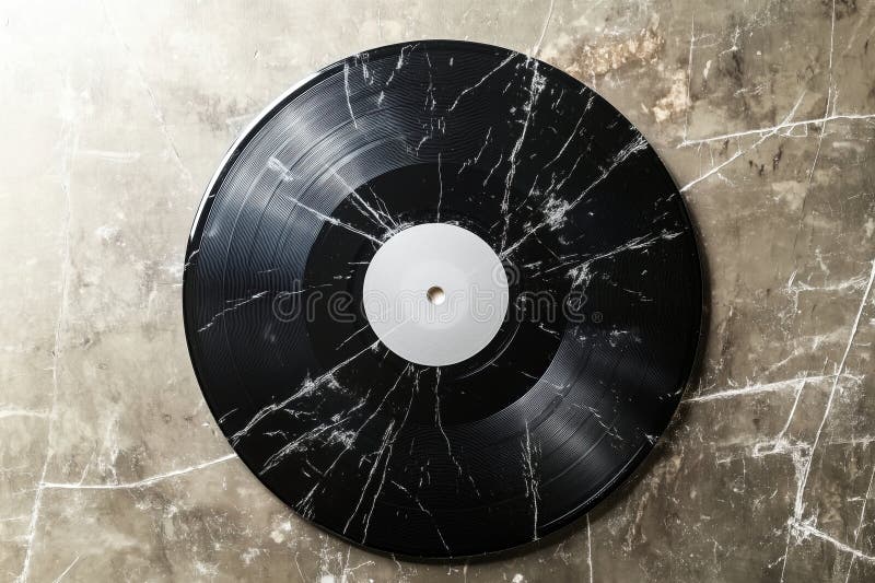 Vinyl Record with Marble Design on Textured Surface Stock Photo - Image ...