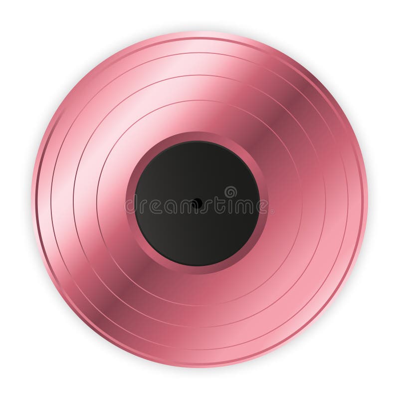Vinyl Record in Metallic Pink Color Stock Vector - Illustration of ...
