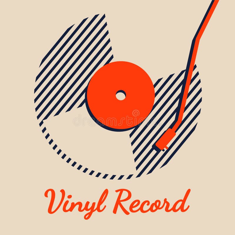 Vinyl Record Music Line Vector Background Graphic Stock Vector ...