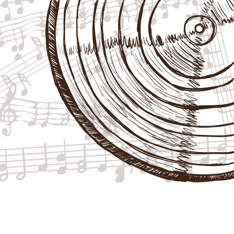 Vinyl Record and Music Notes Stock Vector - Illustration of curve, disc ...