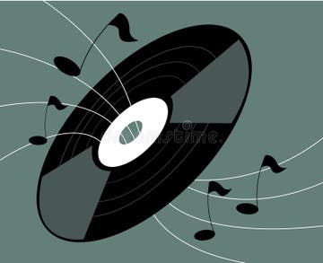 Vinyl Record and Music Notes Stock Vector - Illustration of vector ...