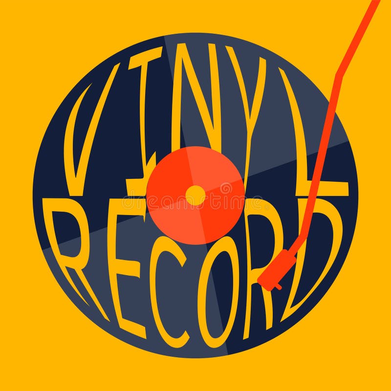 Vinyl Record Music Vector with Yellow Background Graphic Stock Vector ...