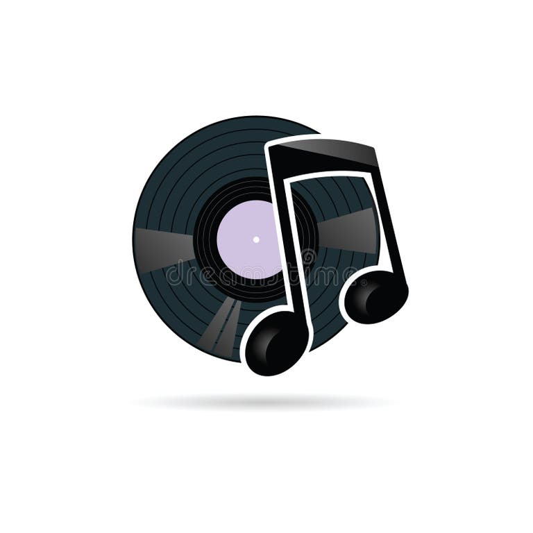 Vinyl Record with Note Icon Vector Illustration Stock Vector ...