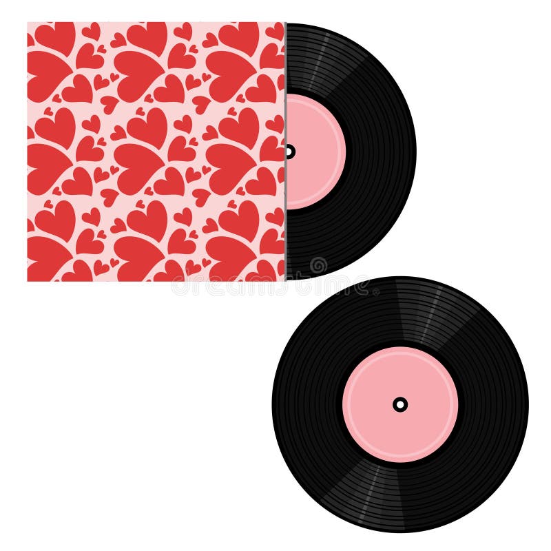 Vinyl Record and Pack on White Background Stock Illustration ...