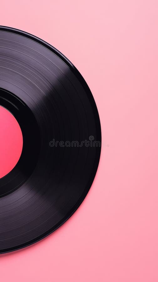 Vinyl Record on Pink Background, Retro Music Concept Stock Photo ...