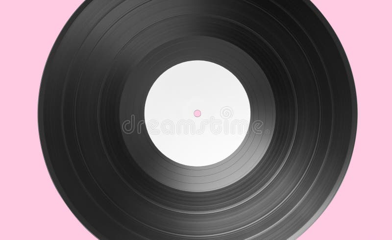 Vinyl Record on Pink Background Stock Image - Image of background ...