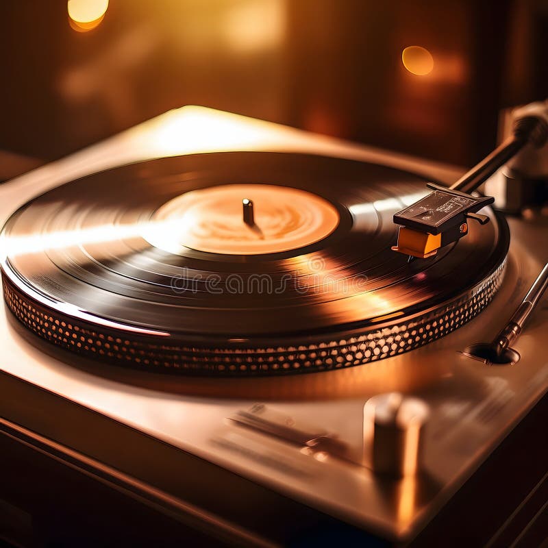 Vinyl Record Player Closeup Illustration Stock Illustration ...