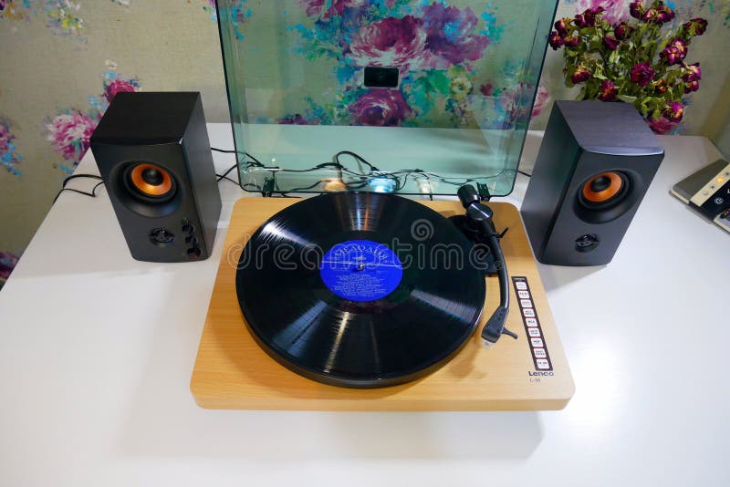 A Vinyl Record Player. Details and Close-up of the Vinyl Player ...