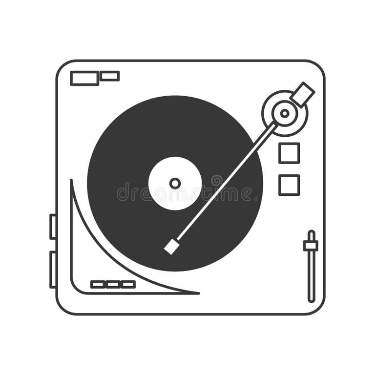 Vinyl record player icon stock illustration. Illustration of record ...