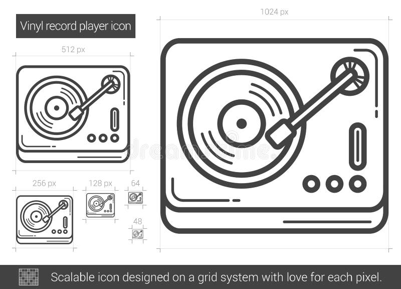Vinyl Record Player Line Icon. Stock Vector - Illustration of play ...