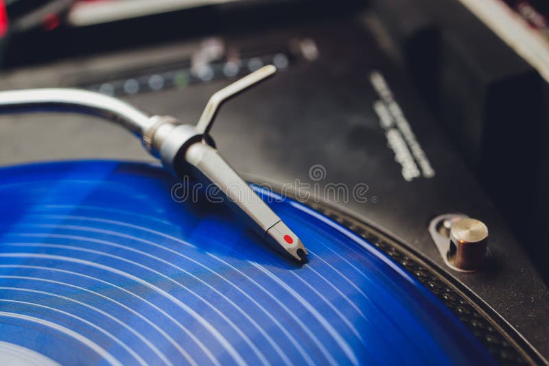 Vinyl Record Player, Macro Close-up of the Head and Tonearm. Stock ...