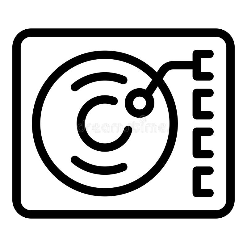 Vinyl Record Player Playing Music Icon Stock Illustration ...