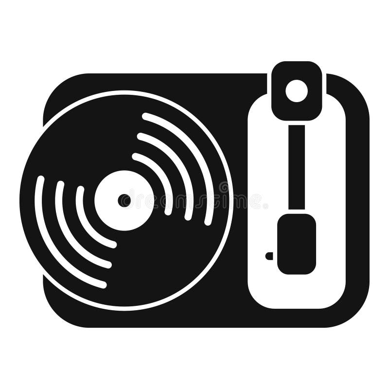 Vinyl Record Player Playing Music Icon, Simple Style Stock Illustration ...