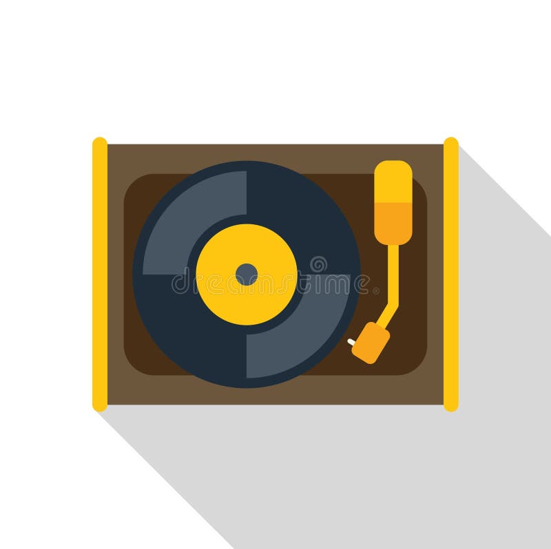 Vinyl Record Player Playing Music from Top View Stock Vector ...