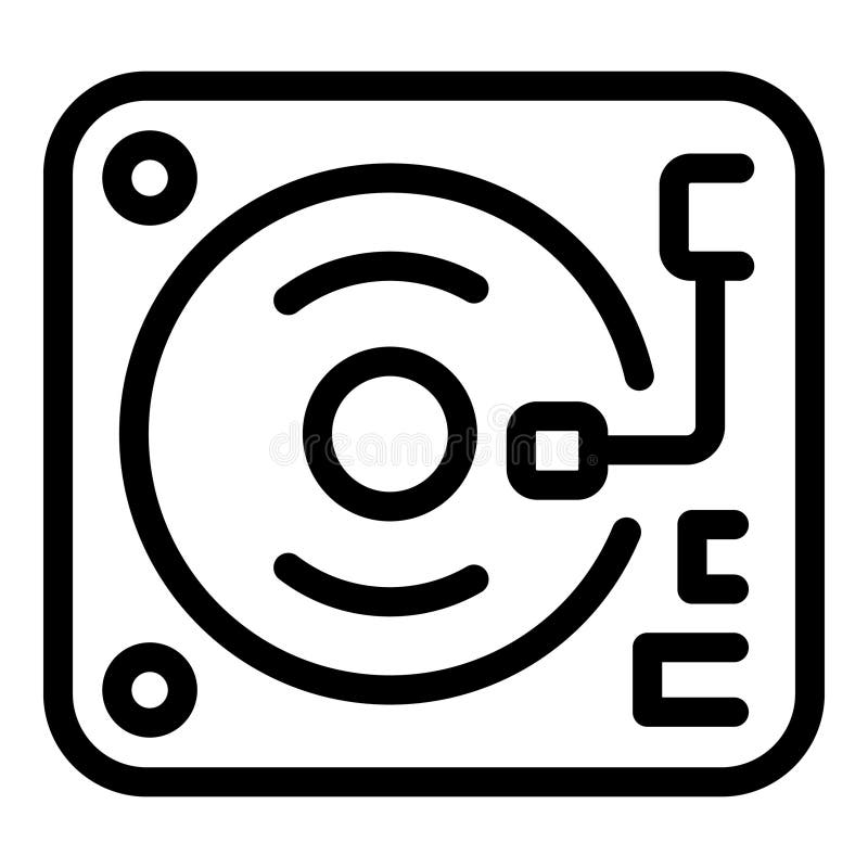 Vinyl Record Player Playing Music on Turntable Icon Stock Vector ...