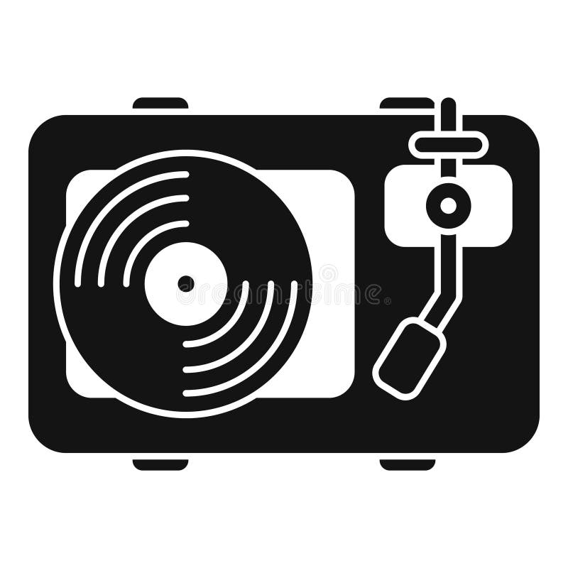 Vinyl Record Player Playing a Vinyl Record, Top View Stock Vector ...