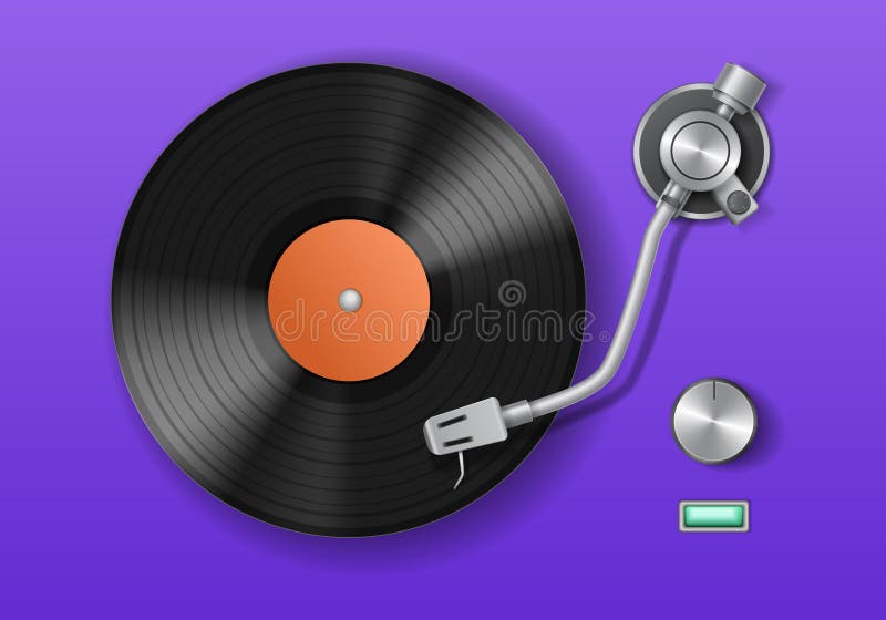 Vinyl Realistic Top View stock vector. Illustration of acoustic - 227760103