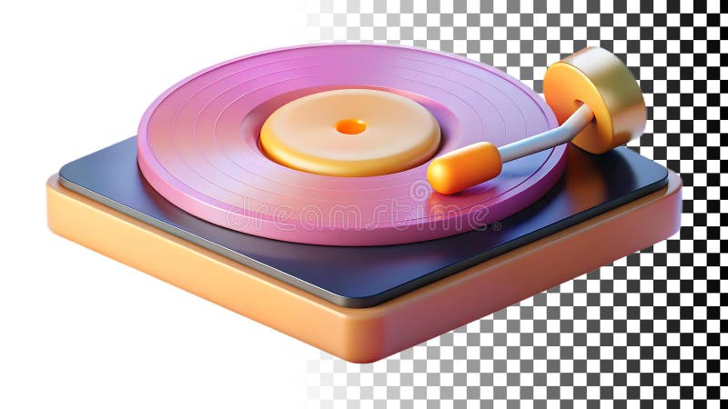 Vinyl Record Player, Retro Music Device for Vintage and Audio Themes ...
