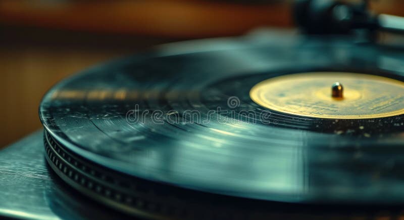 The Vinyl Record is Playing in the Background Stock Illustration ...