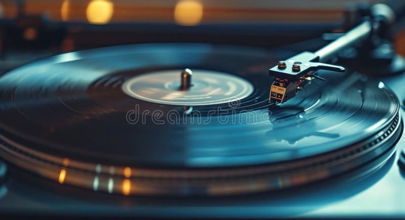 The Vinyl Record is Playing in the Background Stock Illustration ...