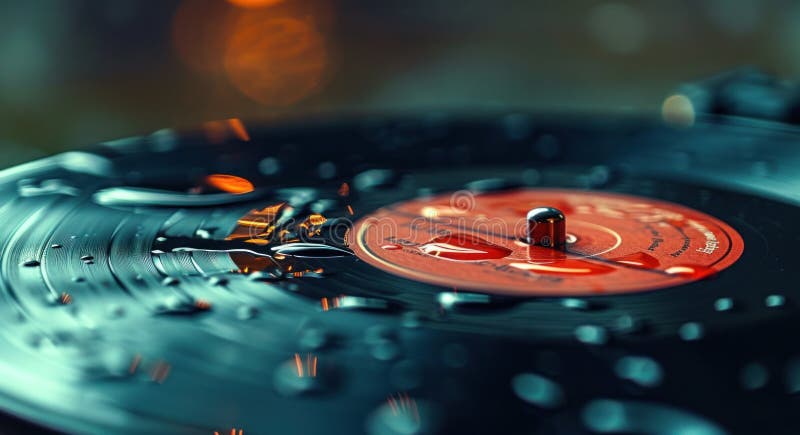 The Vinyl Record is Playing in the Background Stock Illustration ...