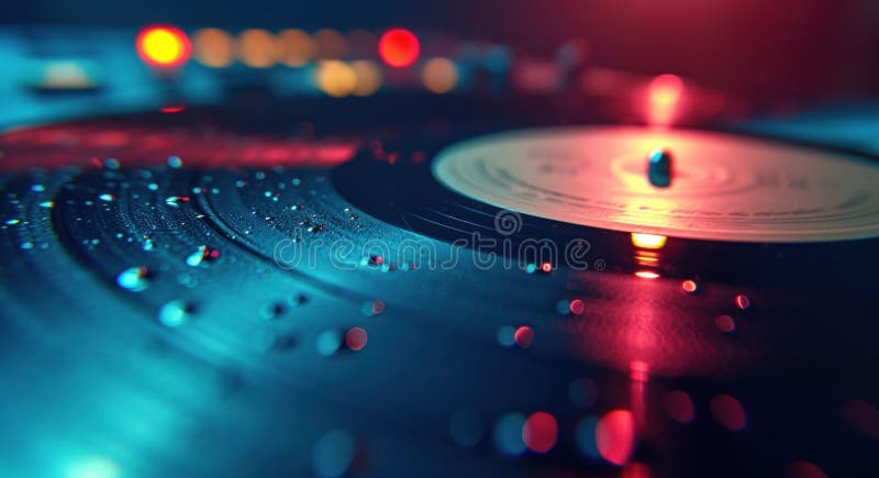 The Vinyl Record is Playing in the Background Stock Illustration ...