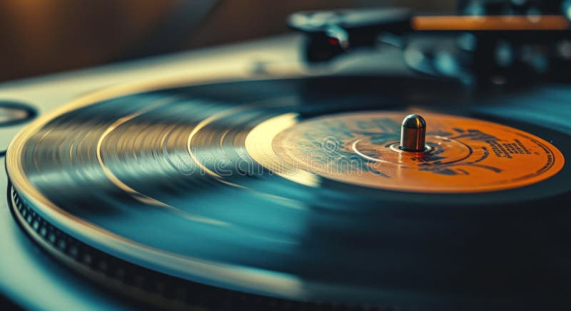 The Vinyl Record is Playing in the Background Stock Illustration ...