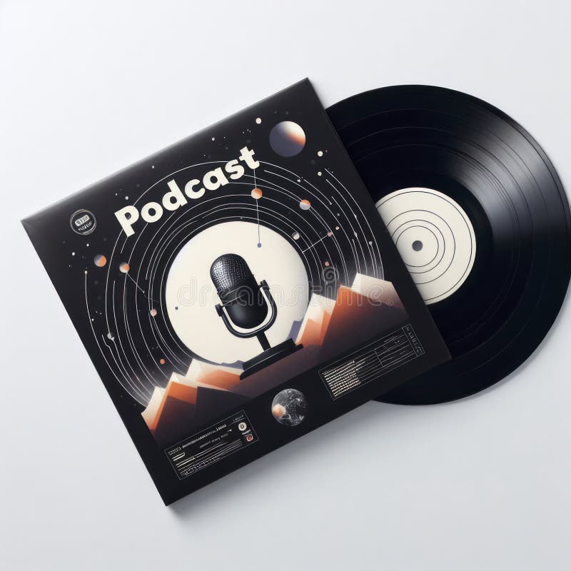 Vinyl Record and Podcast CD Cover Mockup on White Background. Ai ...
