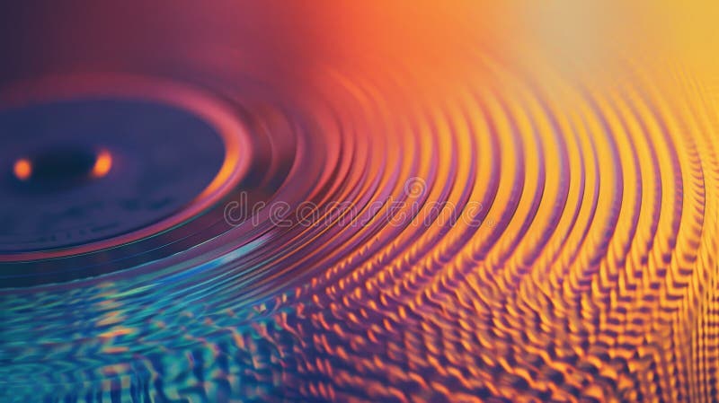 Vinyl Record with a Rainbow Colored Gradient Background Stock ...