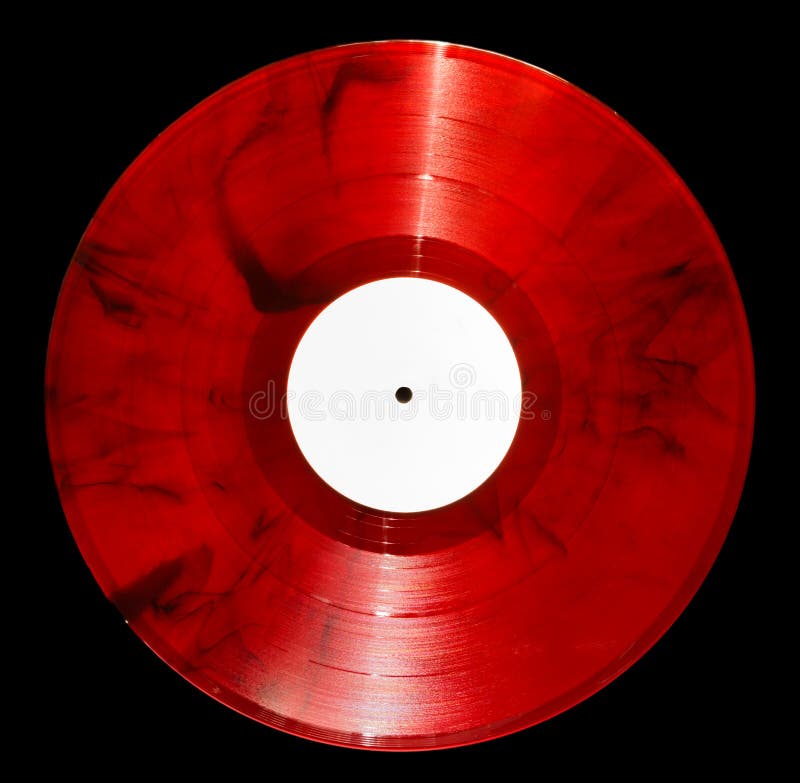 Vinyl Record of Red Color on a Black Background Close-up Stock Photo ...