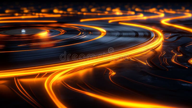 A Vinyl Record is Shown Spinning in Close-up, Highlighting Its Vibrant ...