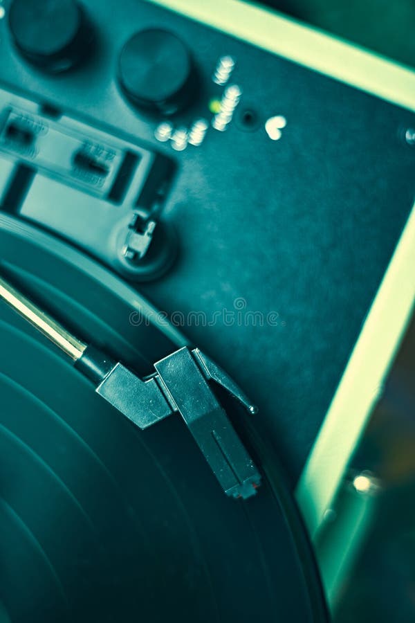 Vinyl Record Spinning on Turntable Stock Photo - Image of vintage ...