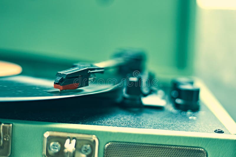 Vinyl Record Spinning on Turntable Stock Photo - Image of disc, player ...