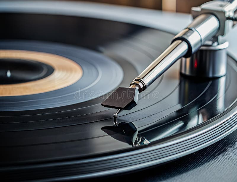 Vinyl Record Spinning on Turntable Close Up. the Character and All ...