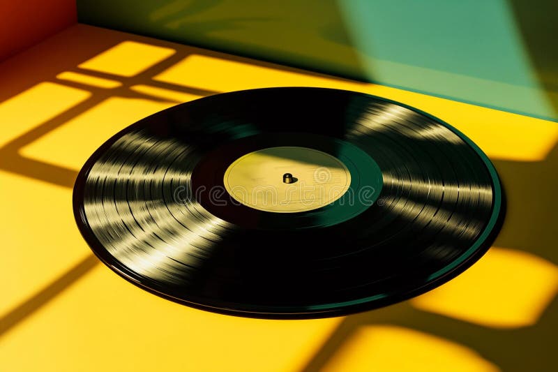 Vinyl Record Spinning in Vibrant Pop Art Style with Dynamic Shadows ...