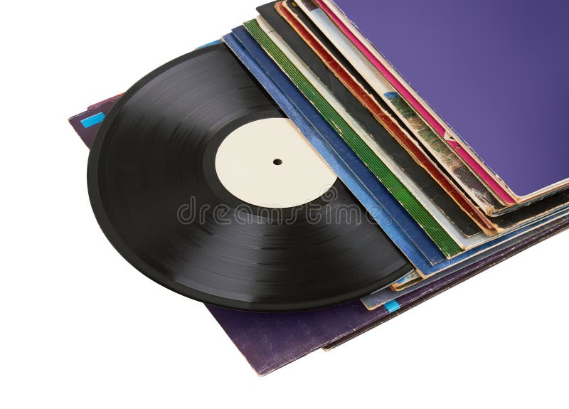 Vinyl Record on a Stack Paper Envelopes. Analog Sound. Classic Audio ...
