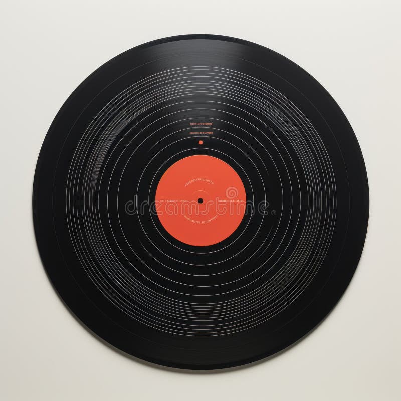 Black Vinyl Record with Orange Dots - Large-scale Installation Style ...