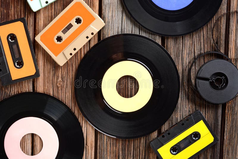 Vinyl record on the table stock image. Image of audio - 60632863