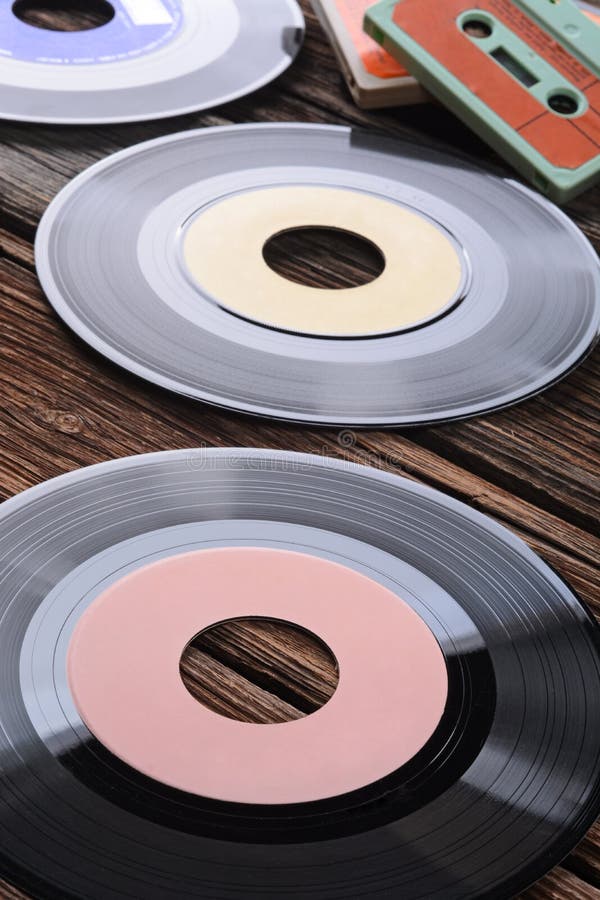 Vinyl record on the table stock image. Image of tapes - 60633045