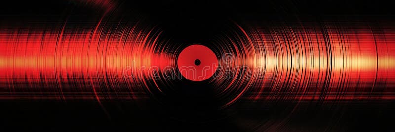 Vinyl Record Texture Creates Dynamic Soundwave Ripples in Black and Red ...