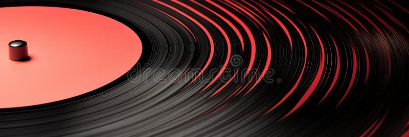 Vinyl Record Texture with Soundwave Ripples in Black and Red Reflects ...