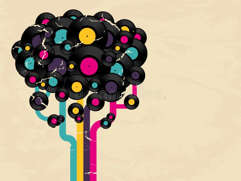 Vinyl Record Seamless Background Pattern Stock Vector - Illustration of ...