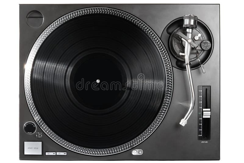 Vinyl record on turntable stock photo. Image of black - 18342404